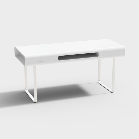 Modern Classroom Desk 3D Model in Gray