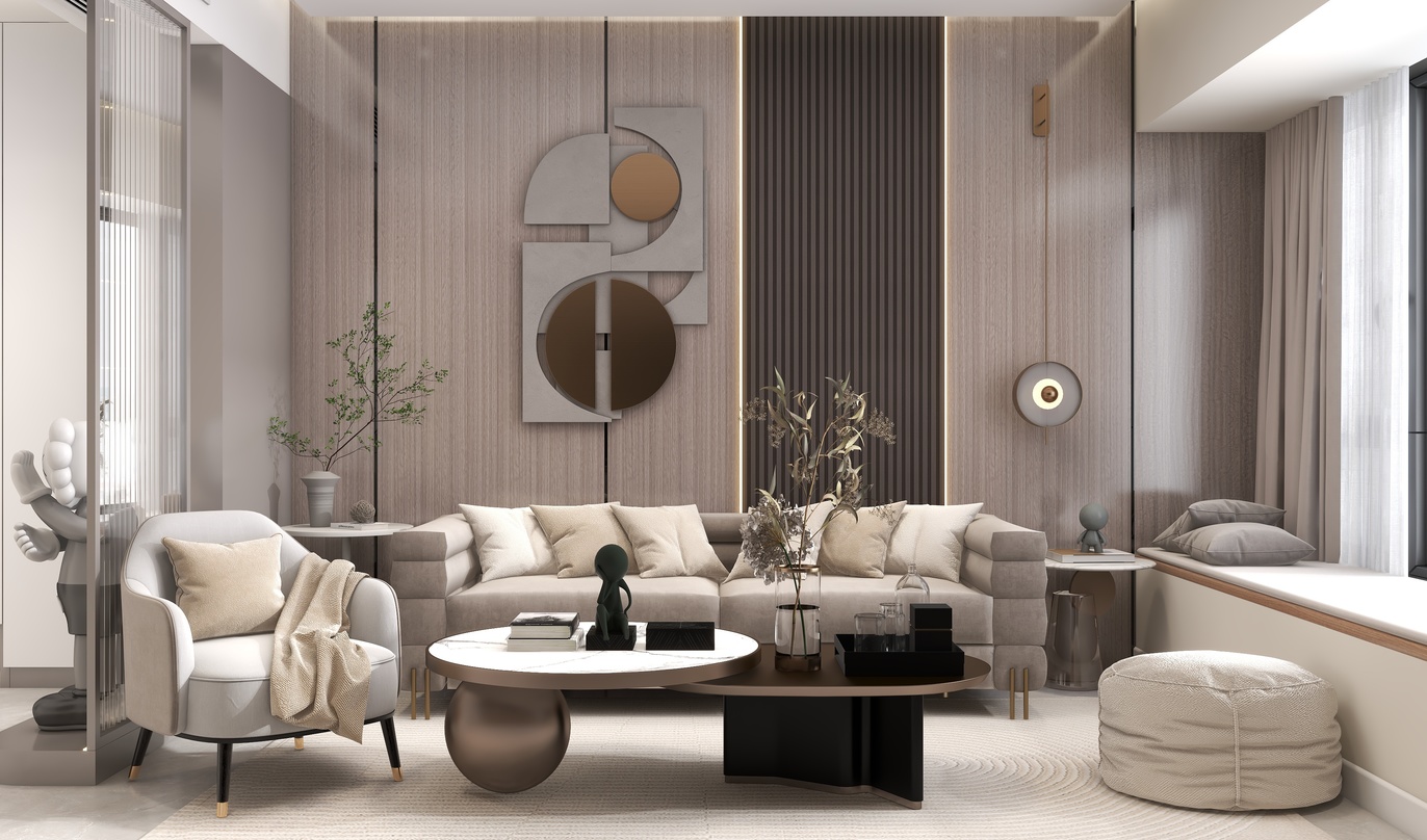 意式109m2临安云台苑109平方轻奢3室装修效果图-装修设计方案-酷家乐3D云设计