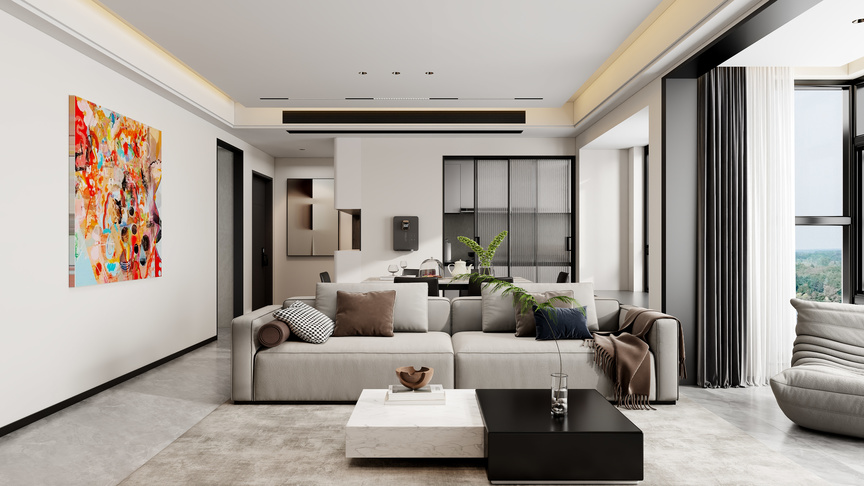 【优秀方案】意式109m2意式极简装修效果图-装修设计方案-酷家乐3D云设计