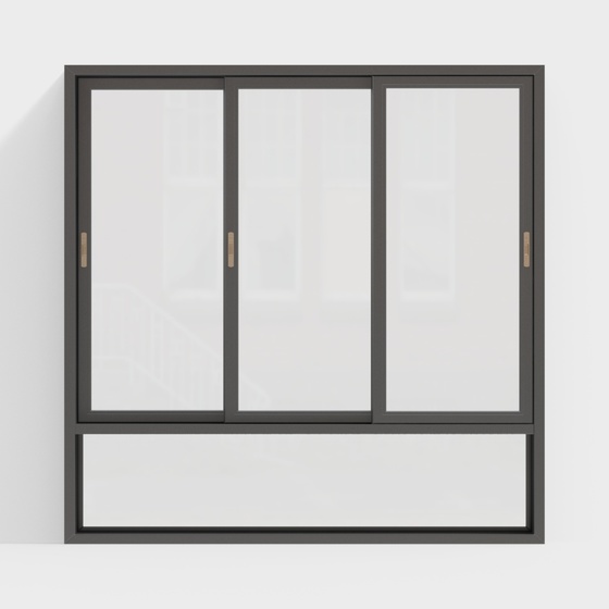 Simple Sliding Window 3D Model – Black Free