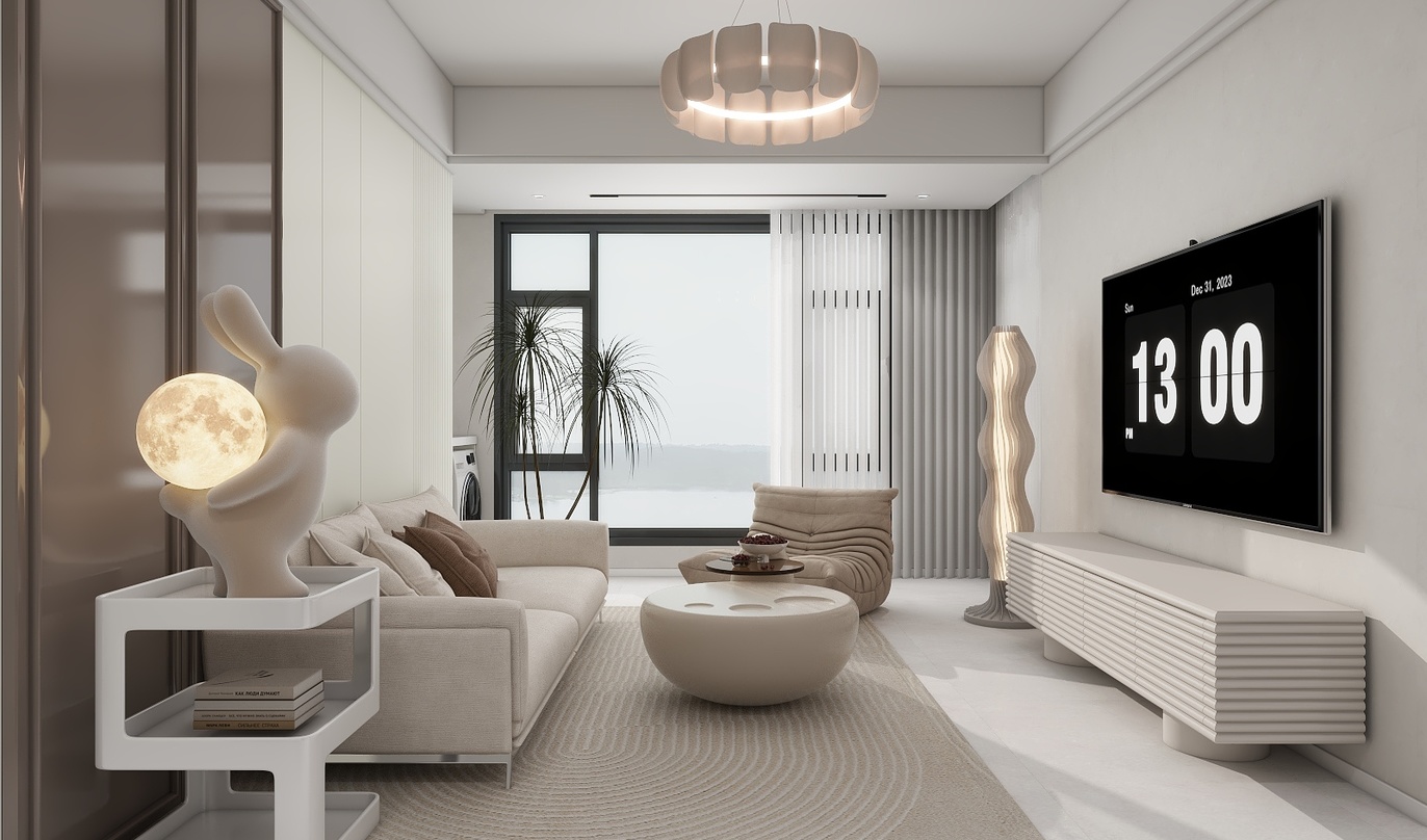 奶油86m2奶油风——清溪里装修效果图-装修设计方案-酷家乐3D云设计